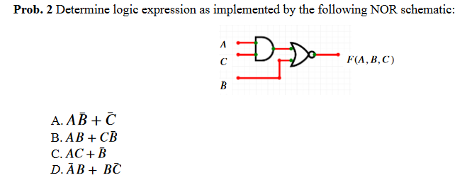 Solved Prob. 2 Determine logic expression as implemented by | Chegg.com