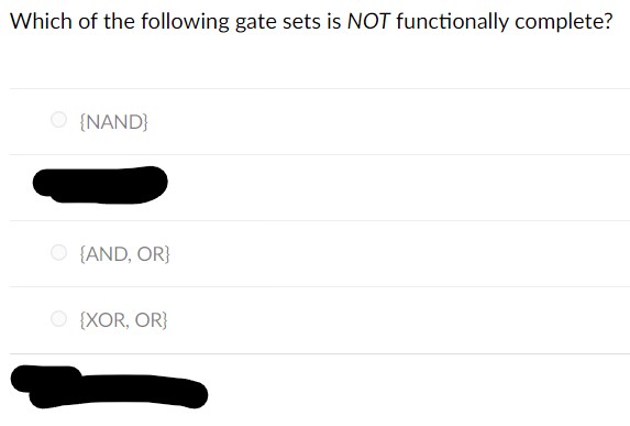 Solved Which of the following gate sets is NOT functionally | Chegg.com
