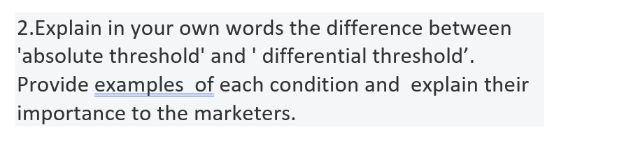 Solved 2.Explain in your own words the difference between | Chegg.com