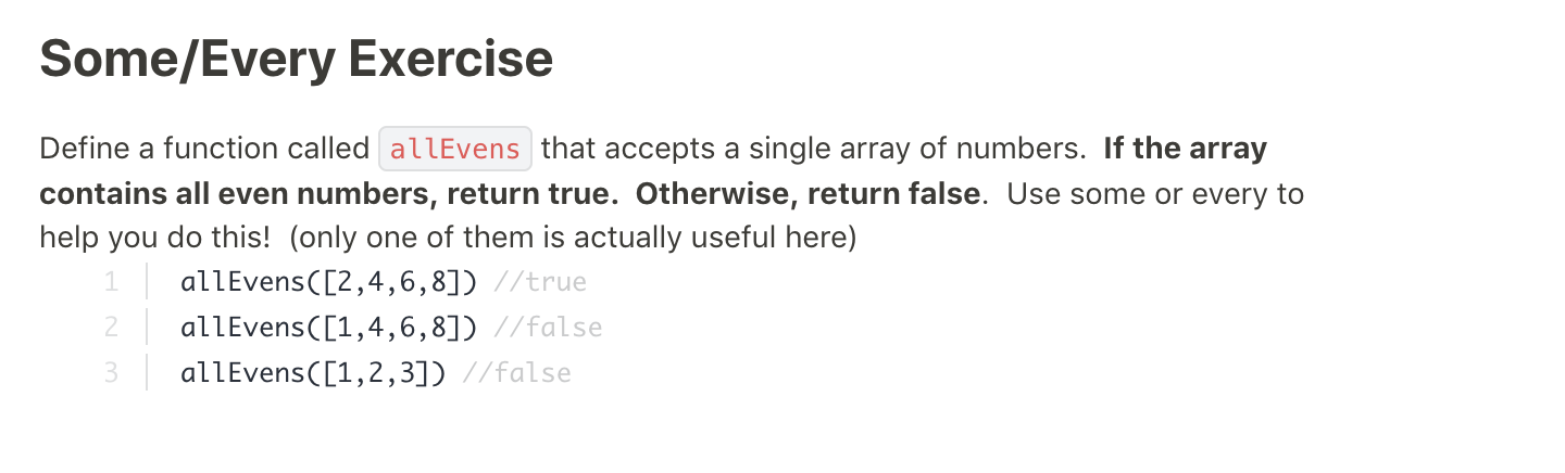 Solved Some/Every Exercise Define a function called allEvens | Chegg.com
