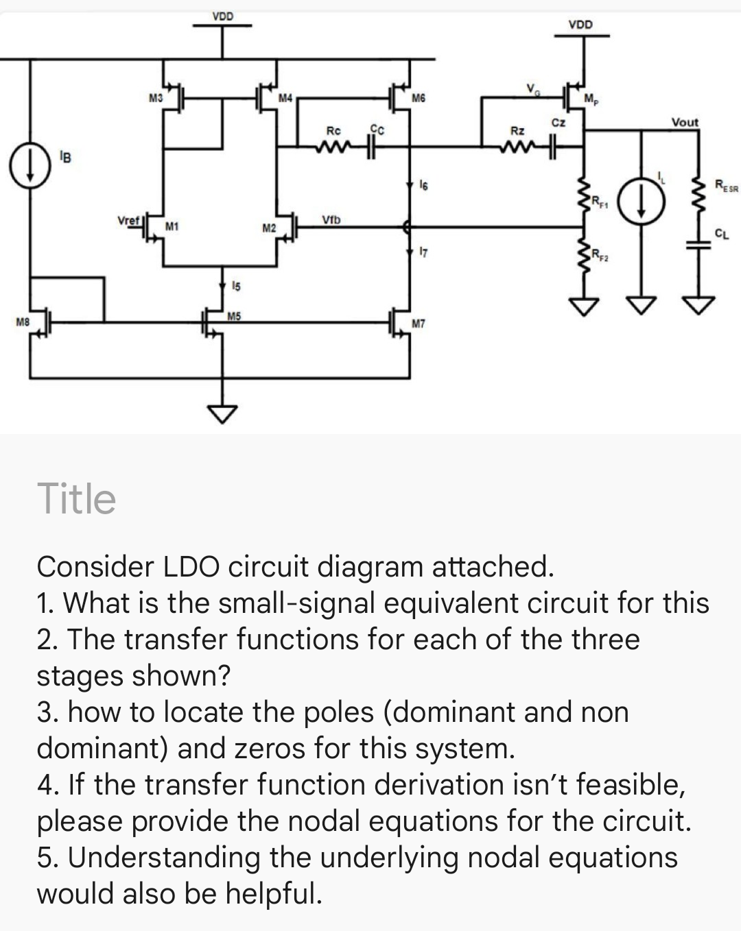 Solved TitleConsider LDO circuit diagram attached.What is | Chegg.com