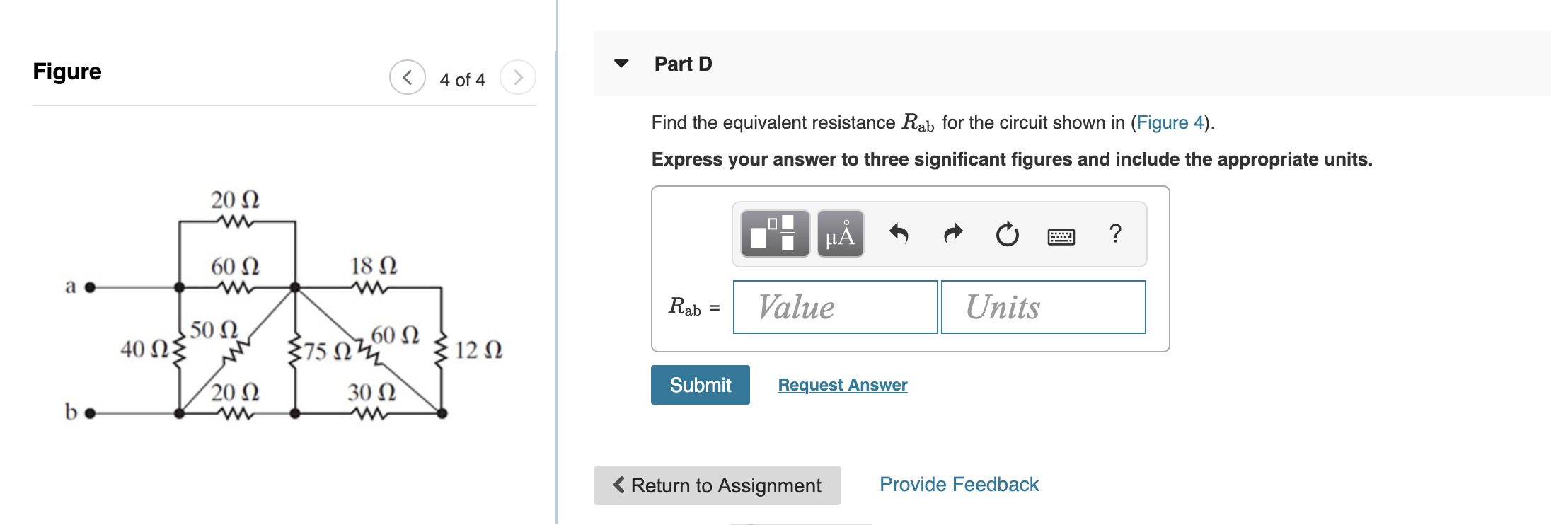 Solved Part A Find the equivalent resistance Rab for the | Chegg.com