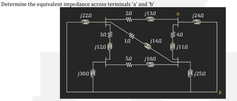 Solved Determine the equivalent impedance across terminals ' | Chegg.com
