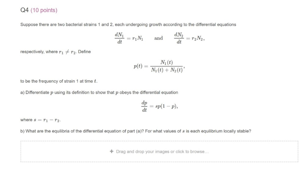 Solved Q4 (10 points) Suppose there are two bacterial | Chegg.com
