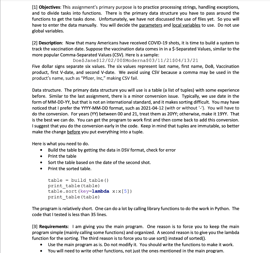 Solved [1] Objectives: This assignment's primary purpose is | Chegg.com