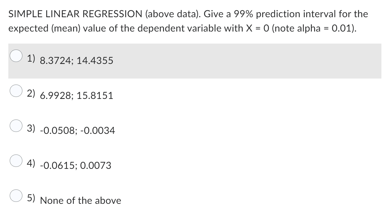 SIMPLE LINEAR REGRESSION. For this and the next 3 | Chegg.com