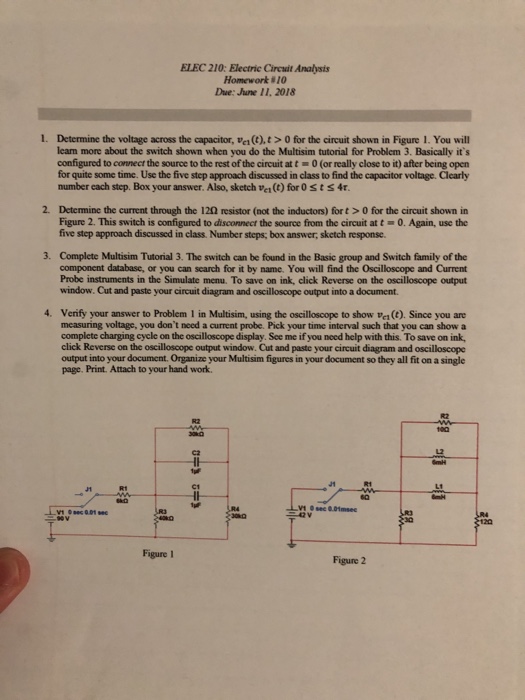 Solved ELEC 210: Electric Circuit Analysis Homework-10 Due: | Chegg.com