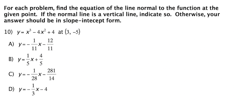 Solved A) Y= For each problem, find the equation of the line | Chegg.com