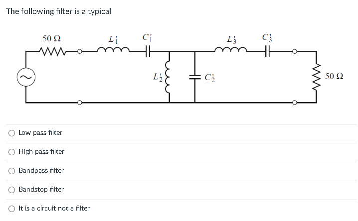 Solved The following filter is a typical Low pass filter | Chegg.com