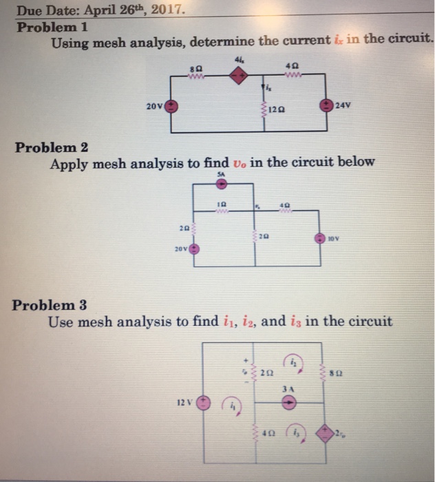 Solved Using mesh analysis, determine the current i_x in the | Chegg.com Solved Using mesh analysis, determine the current i_x in the | Chegg.com