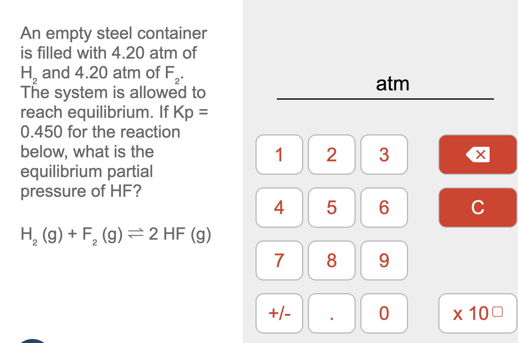 Solved An empty steel container is filled with 4.20 atm of | Chegg.com