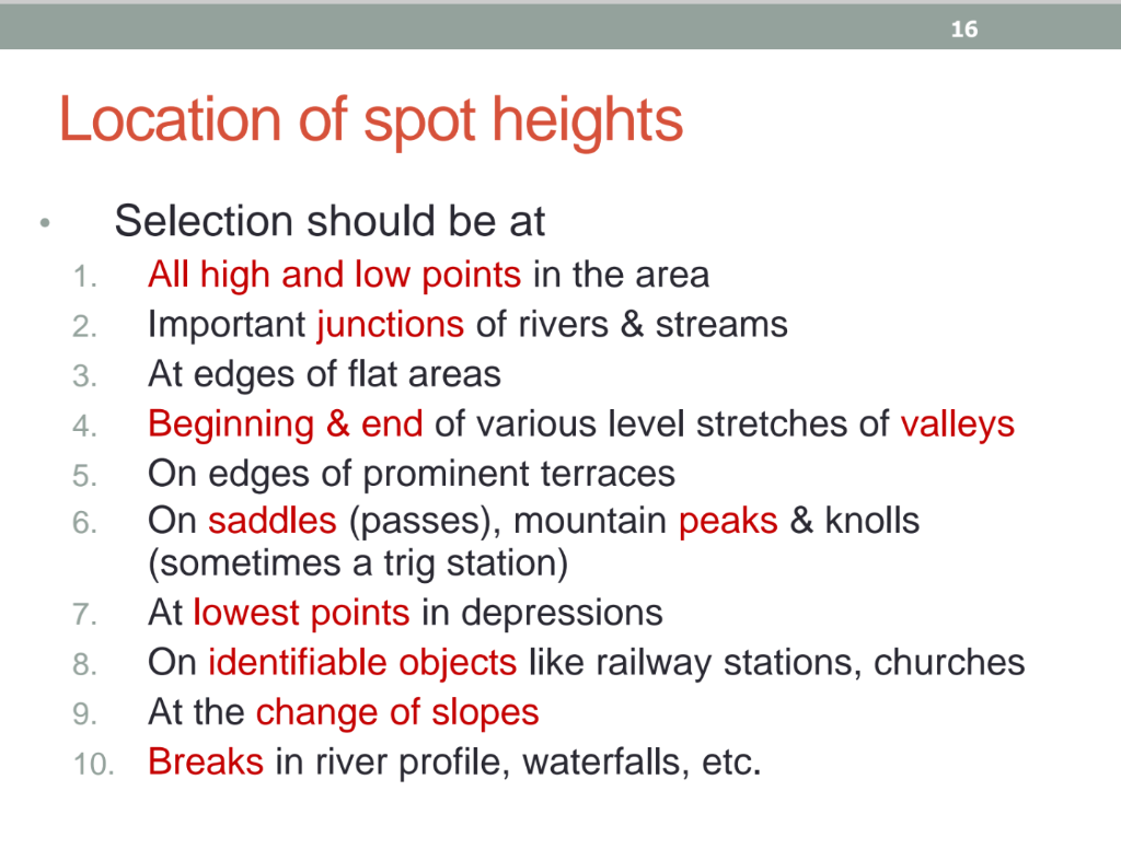1. Count the spot heights on the map provided (part | Chegg.com