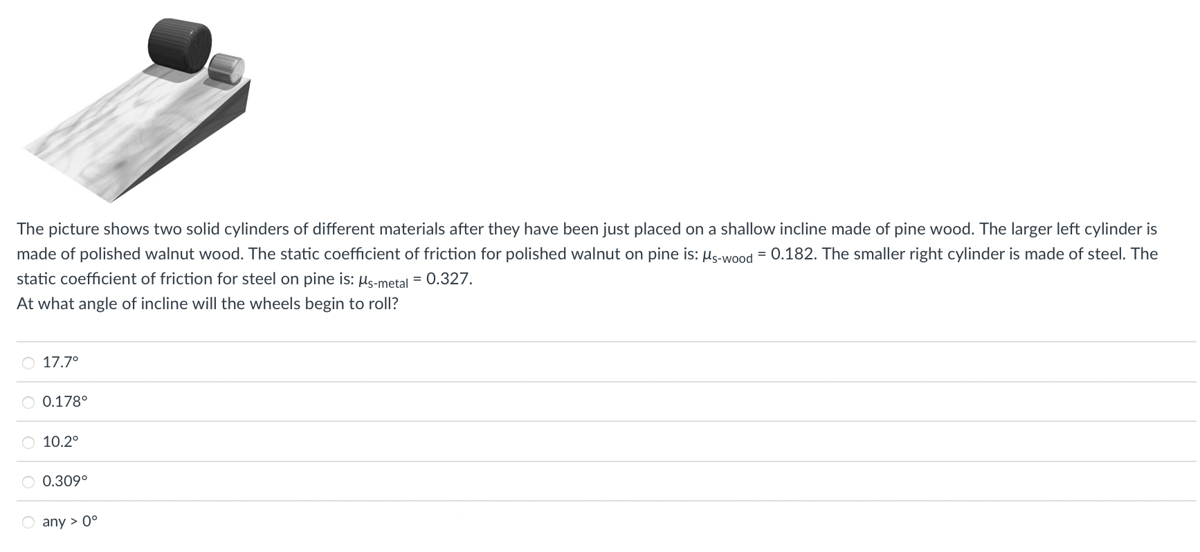 Solved The picture shows two solid cylinders of different | Chegg.com
