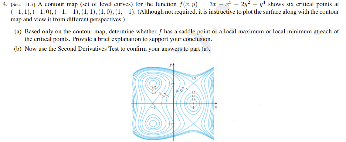 Solved 4. [Sec. 11.7] A contour map (set of level curves) | Chegg.com