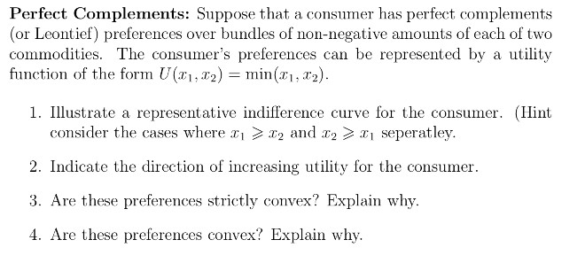 Solved Perfect Complements: Suppose that a consumer has | Chegg.com