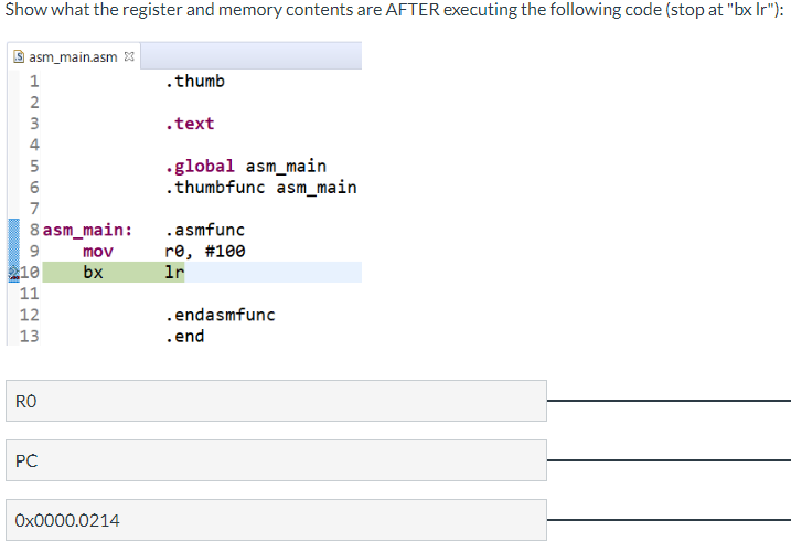 Solved Show what the register and memory contents are AFTER | Chegg.com