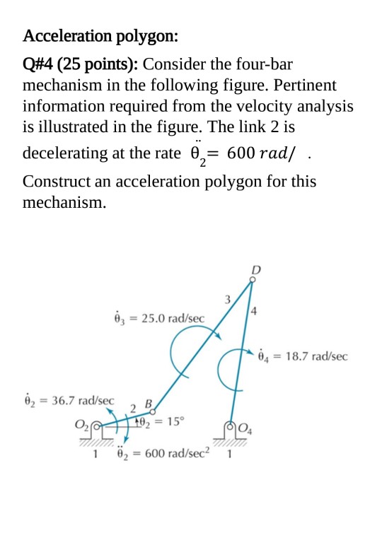 Solved Acceleration polygon: Q#4 (25 points): Consider the | Chegg.com