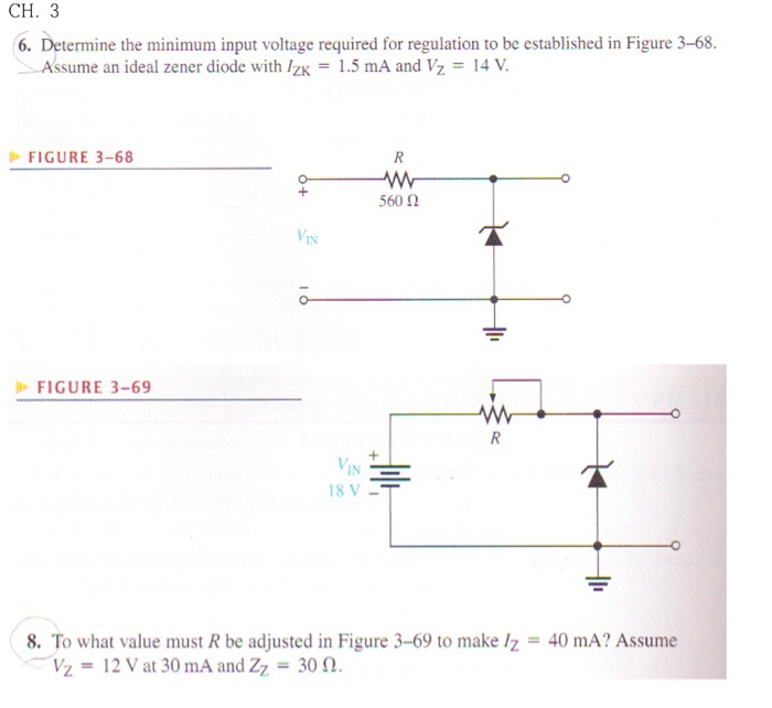 Solved CH. 3 6. Determine the minimum input voltage required | Chegg.com