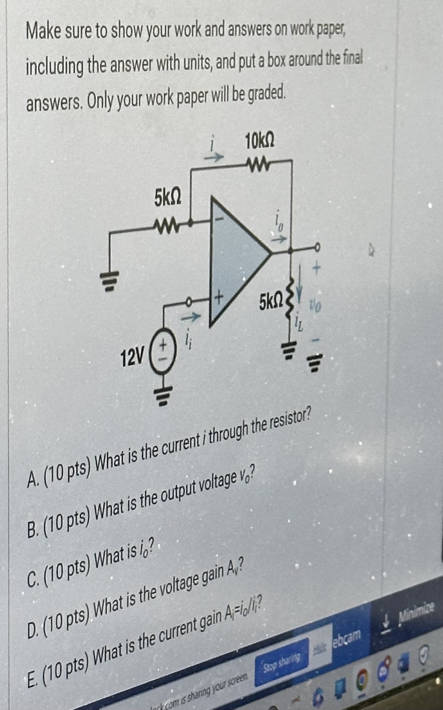 Solved Make sure to show your work and answers on work | Chegg.com