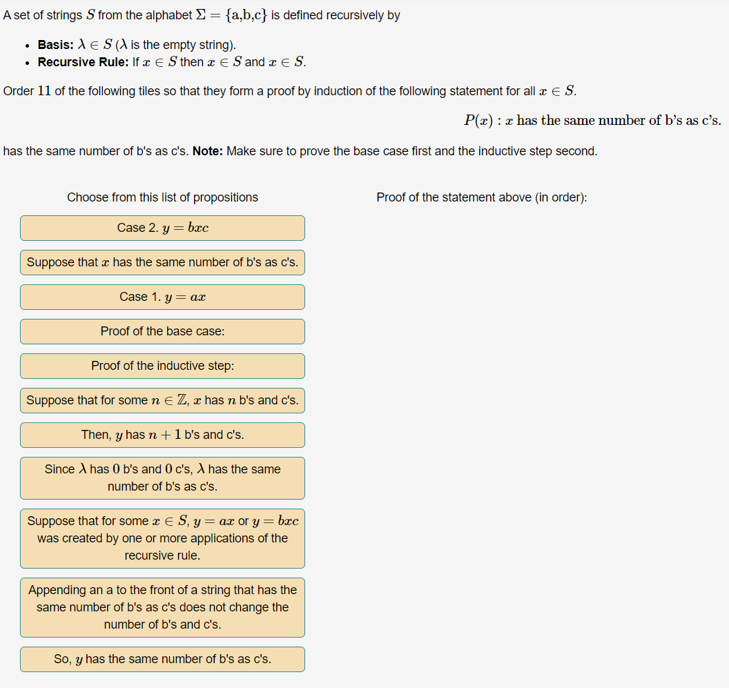Solved A set of strings S from the alphabet = {a,b,c} is | Chegg.com
