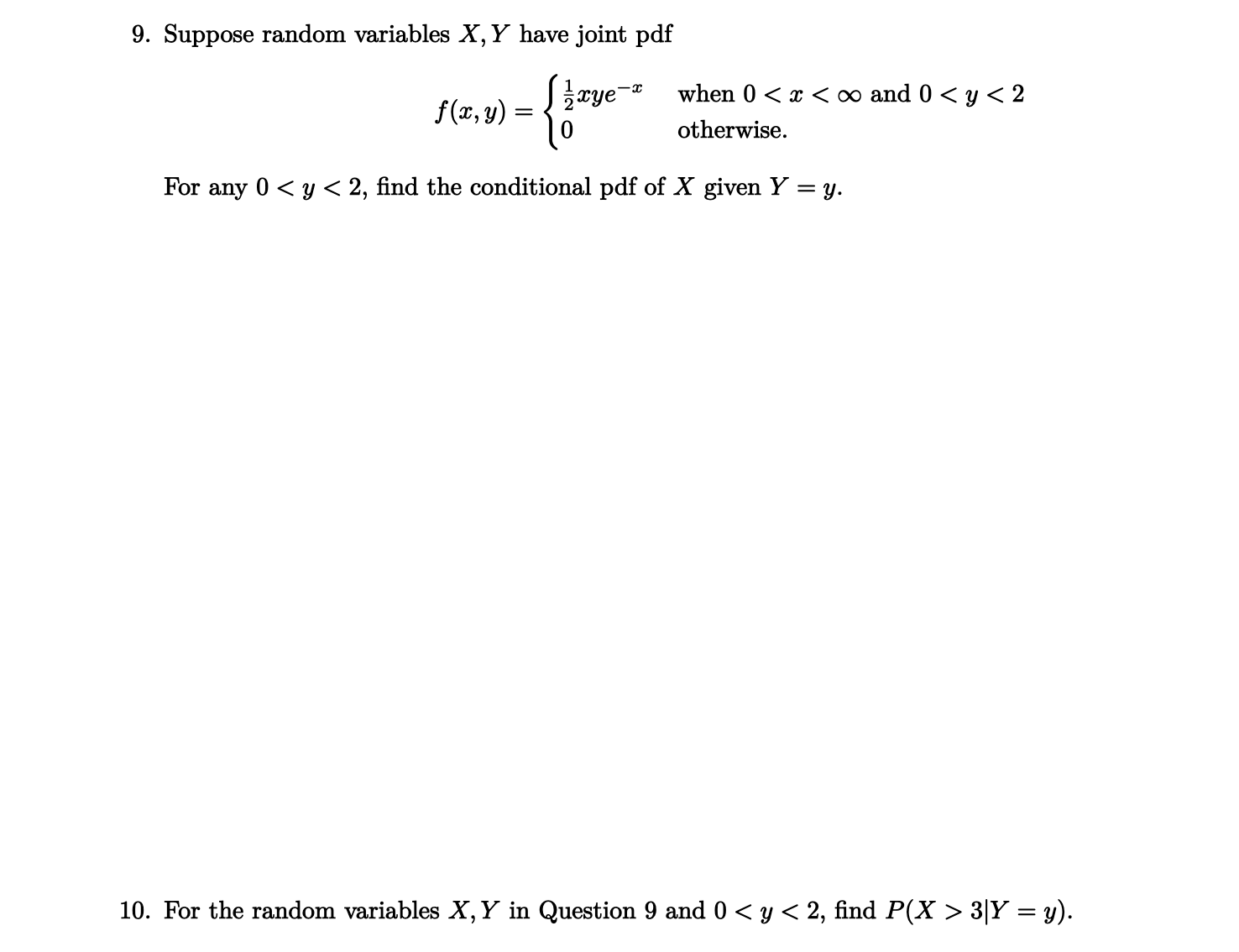 Solved Suppose Random Variables X Y ﻿have Joint Pdfxy Y0