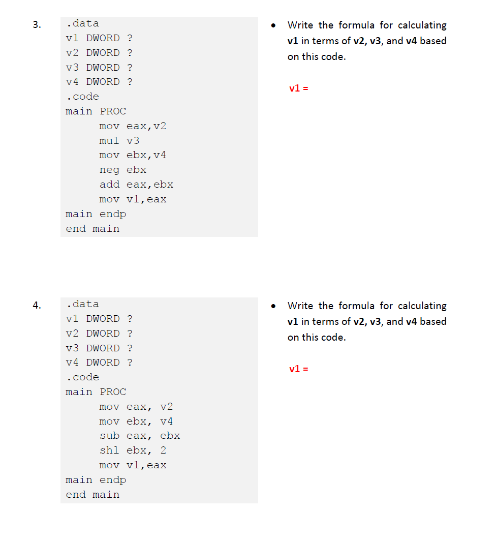 Solved 3. Write the formula for calculating v1 in terms of | Chegg.com