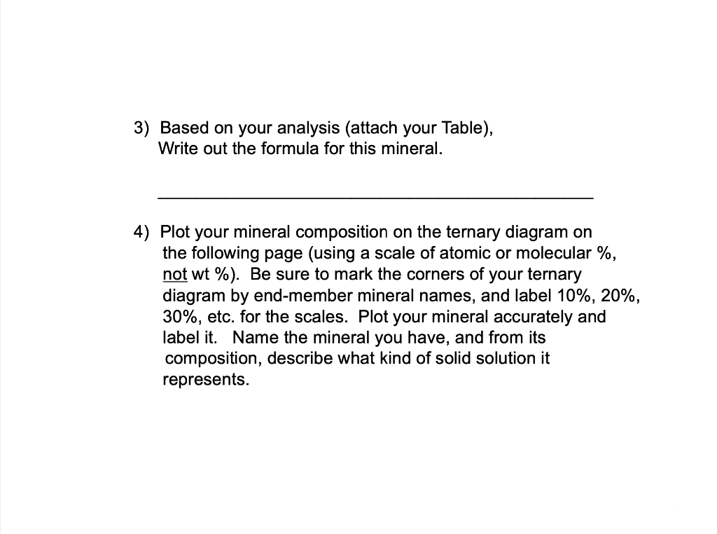 Geol 203 Homework 6: Mineral Compositional Analysis | Chegg.com
