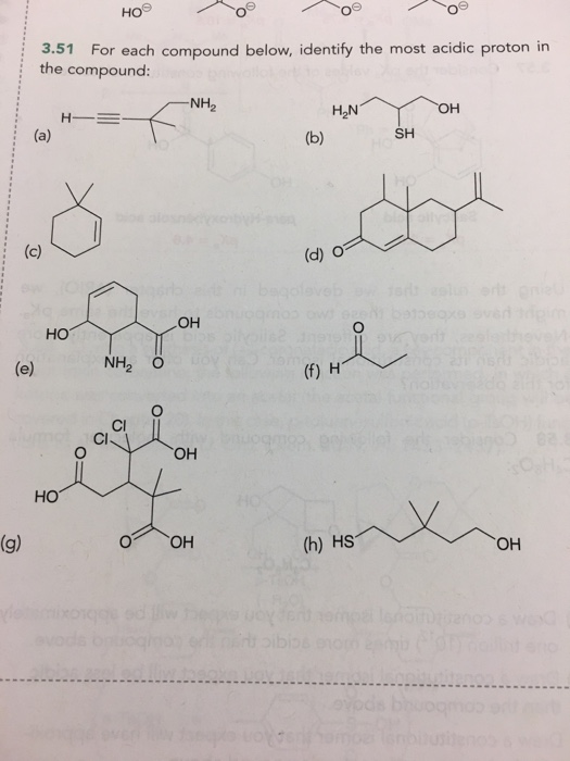 Solved For each compound below, identify the most acidic | Chegg.com