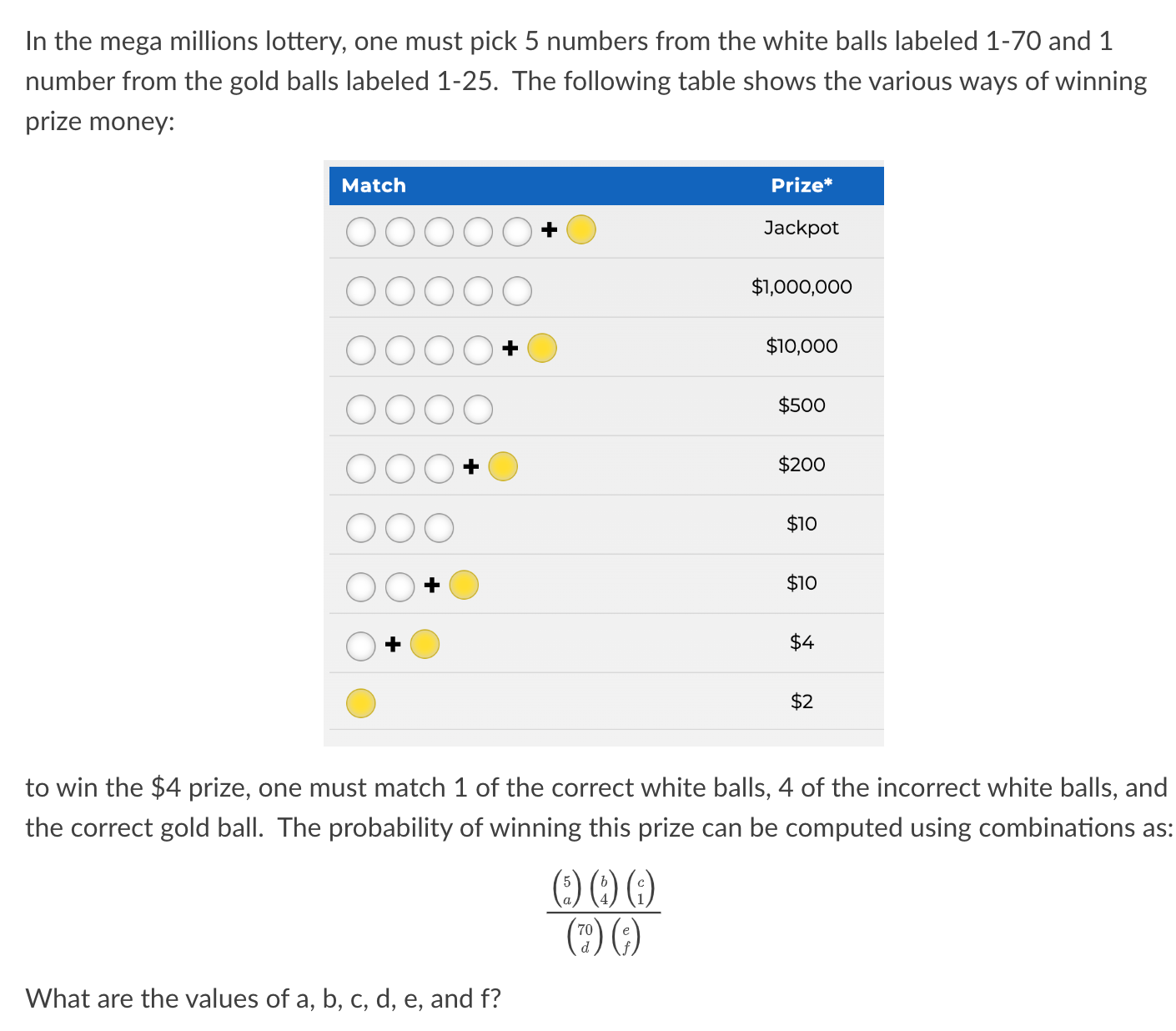 Solved In the mega millions lottery, one must pick 5 numbers | Chegg.com