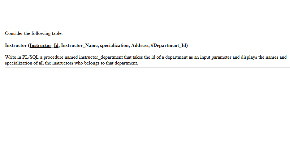 Solved Consider the following table: Instructor | Chegg.com