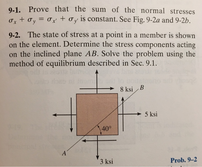 Solved Prove that the sum of the normal stresses sigma_x + | Chegg.com