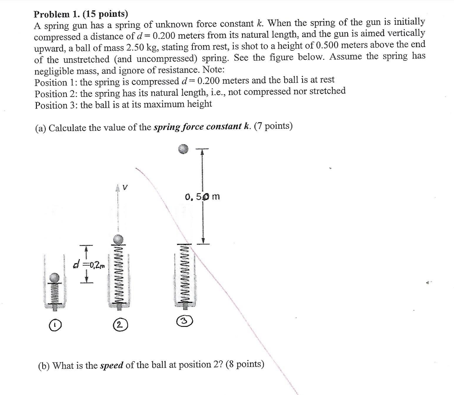 Solved Problem 1. (15 points) A spring gun has a spring of | Chegg.com