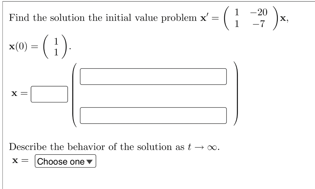 Solved Find the solution the initial value problem | Chegg.com