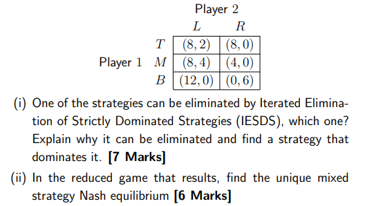 Solved (a) In the matrix on the next page, one of the | Chegg.com