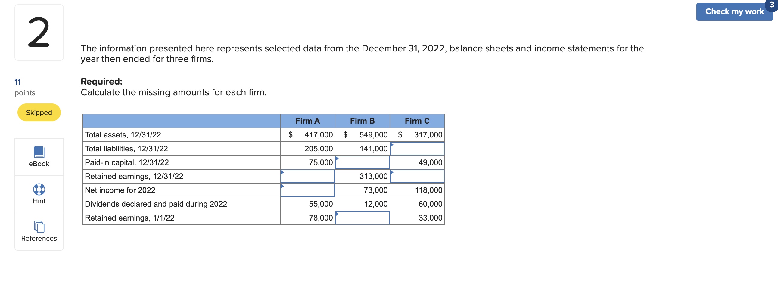 Solved The information presented here represents selected | Chegg.com