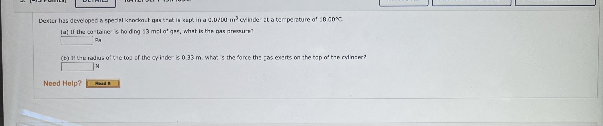 Solved Dexter has developed a special knockout gas that is | Chegg.com