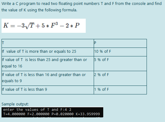 Solved Write a C program to read two floating point numbers | Chegg.com