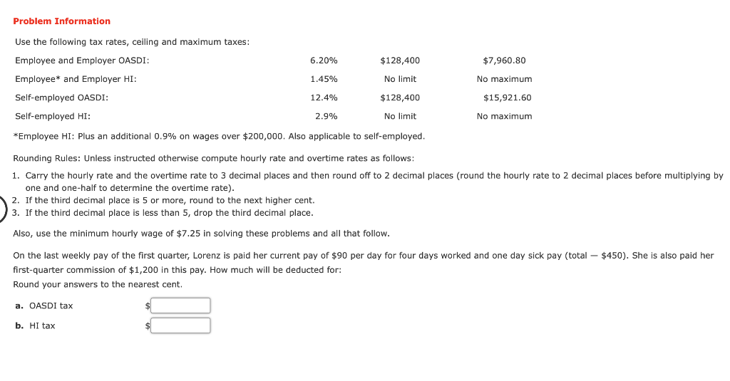 Solved Use the following tax rates, ceiling and maximum | Chegg.com