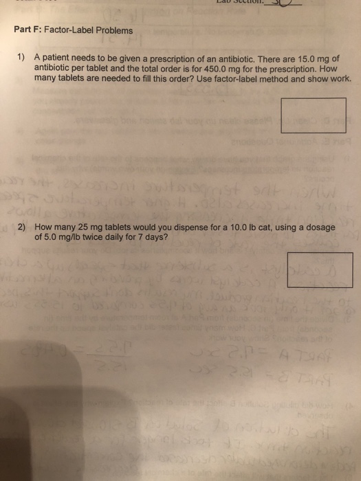 Solved Part F: Factor-Label Problems A patient needs to be | Chegg.com