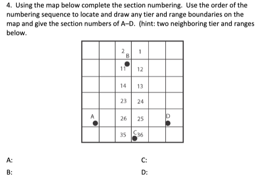 Solved 4. Using the map below complete the section | Chegg.com
