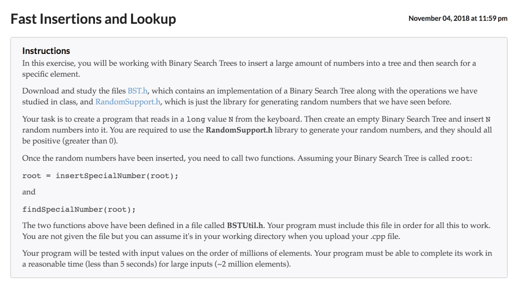 Solved BST.h code #ifndef BST_h #define BST_h struct Node | Chegg.com