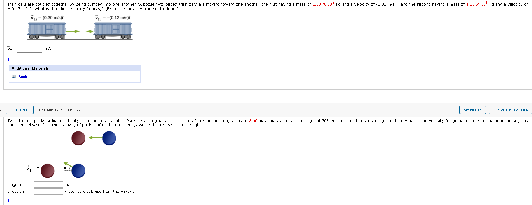 Solved Train cars are coupled together by being bumped into | Chegg.com