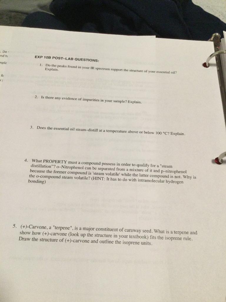 Solved Do and to EXP 10B POST-LAB QUESTIONS: npia 1. Do the | Chegg.com