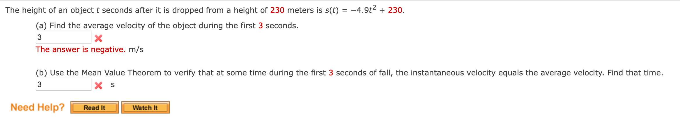 Solved = The height of an object t seconds after it is | Chegg.com