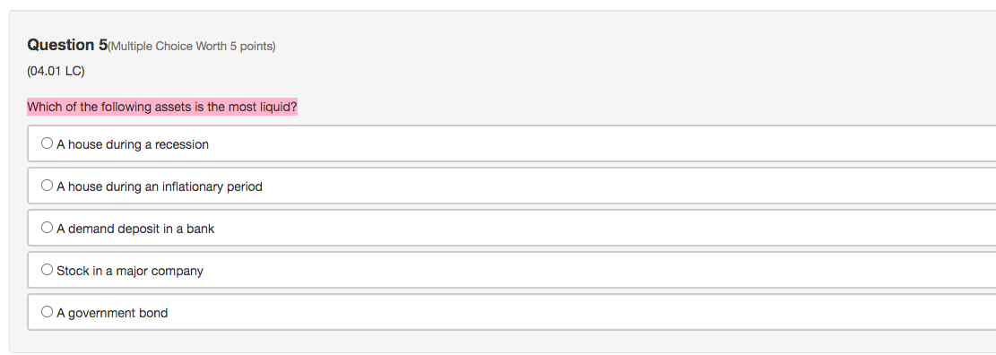 Solved Question 5(Multiple Choice Worth 5 points) (04.01 LC) | Chegg.com Solved Question 5(Multiple Choice Worth 5 points) (04.01 LC) | Chegg.com