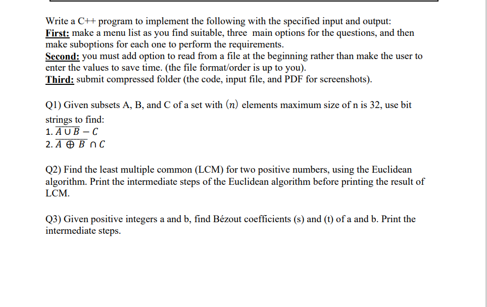 Solved i need code in c++ | Chegg.com