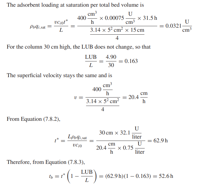Solved Scaleup of the Fixed-Bed Adsorption of a | Chegg.com