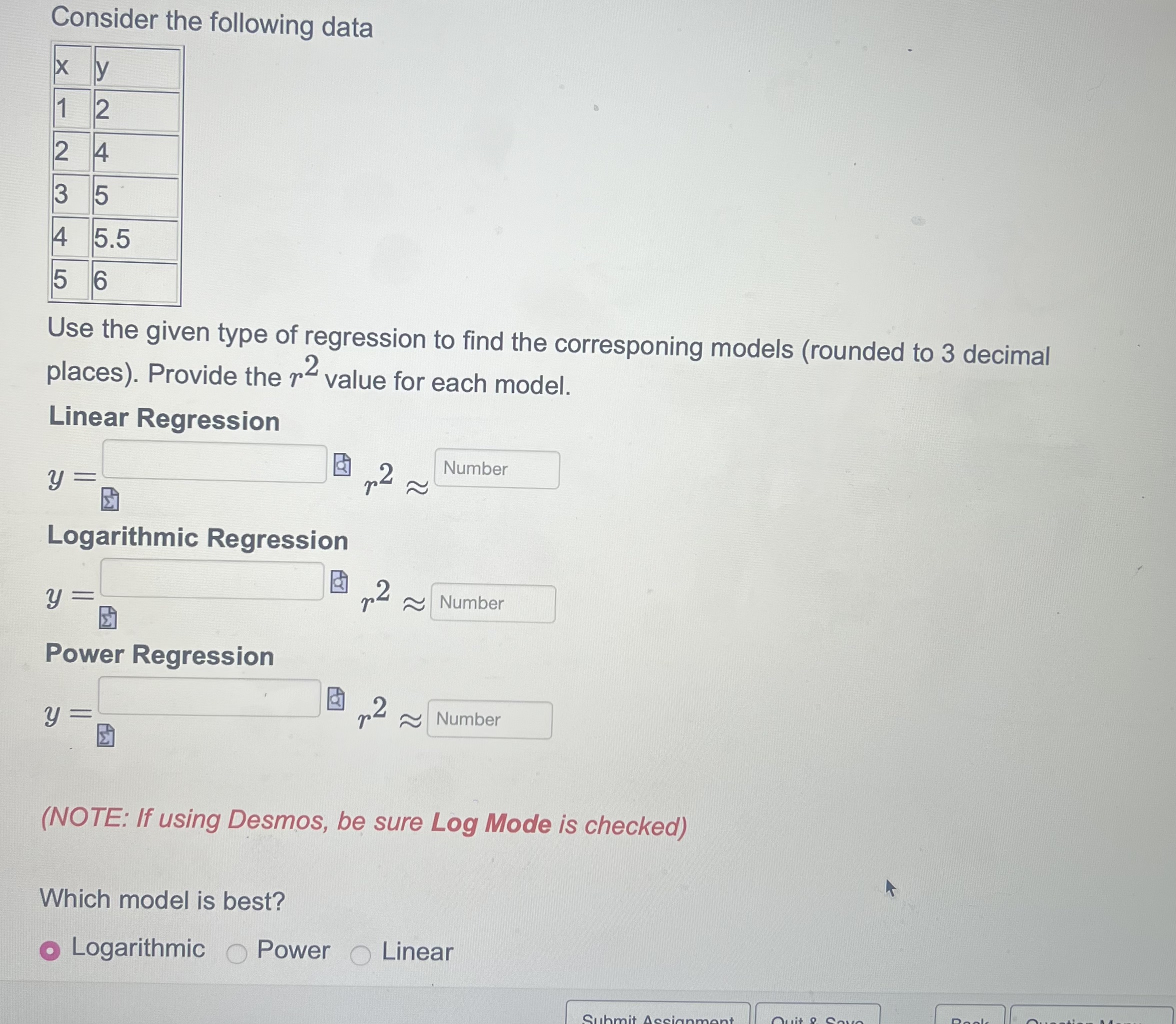 Consider the following data Use the given type of | Chegg.com