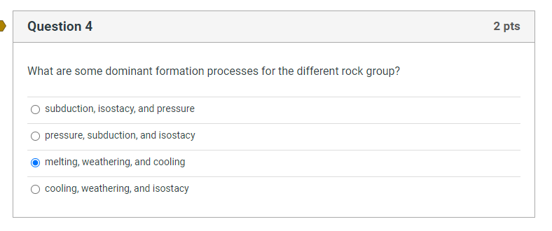 Solved What are some dominant formation processes for the | Chegg.com