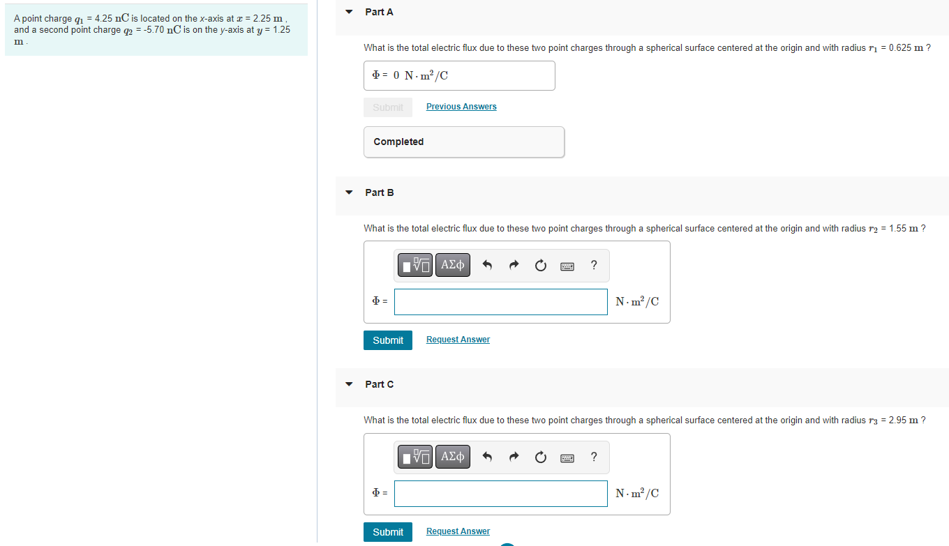 Solved A point charge q1=4.25nC is located on the x-axis at | Chegg.com